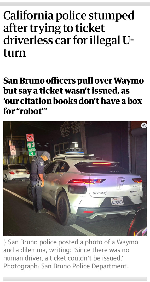 CA police pull over driverless car