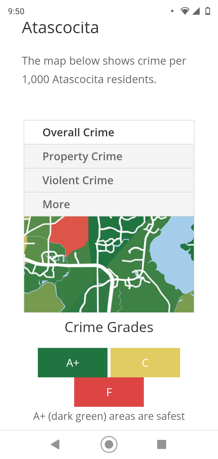 Atascocita is in the 73rd percentile for safety