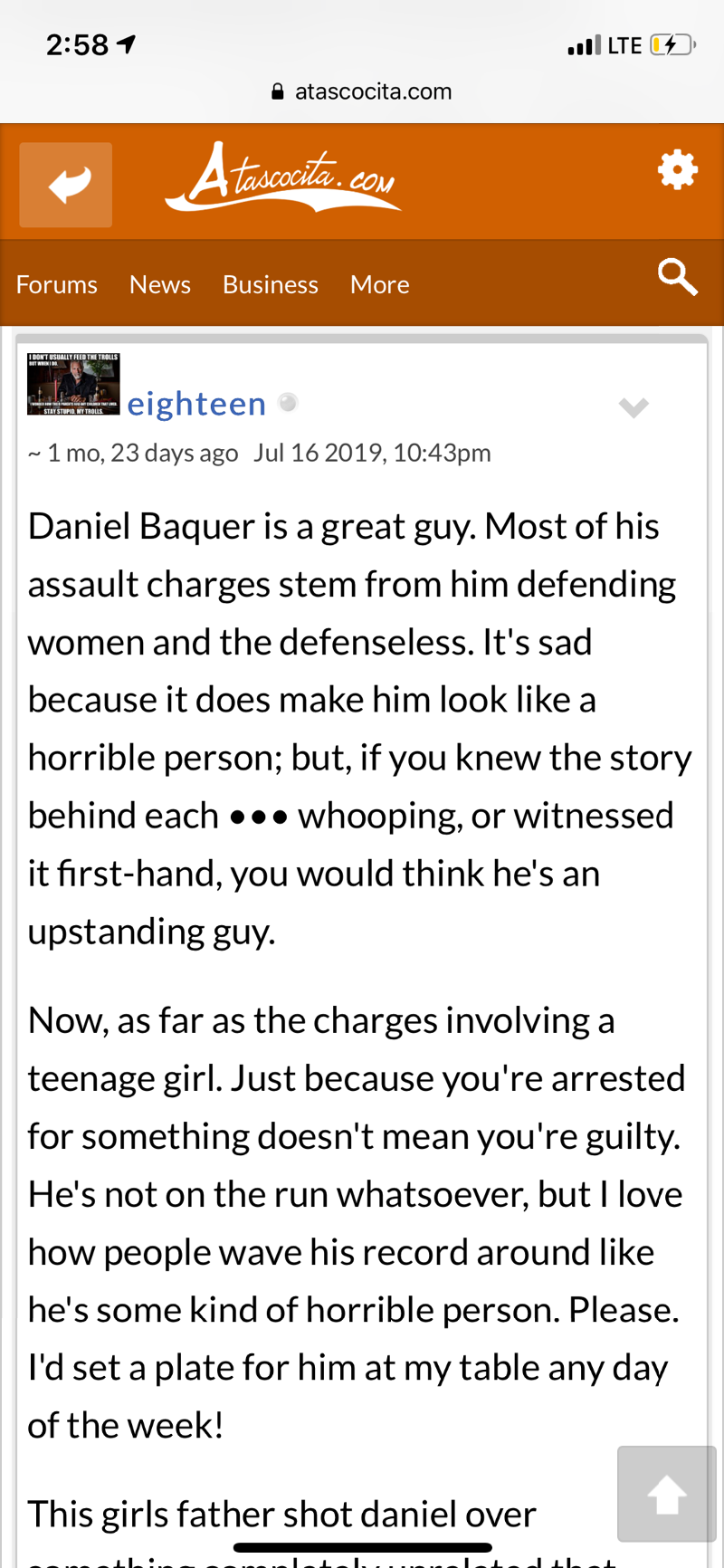 Daniel Baquer, he's been arrested!