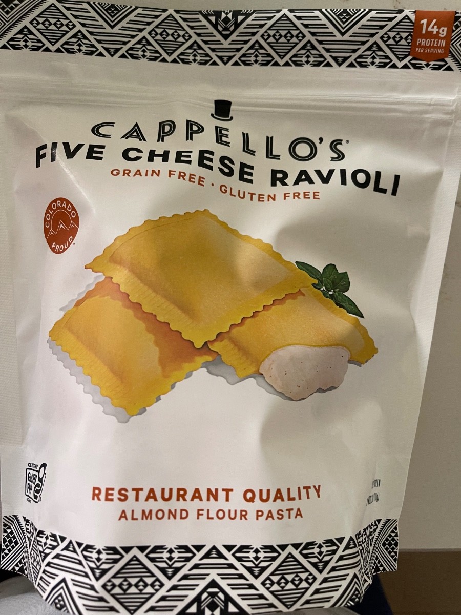 I tried a new product from Costco. It is almond flour ravioli wi