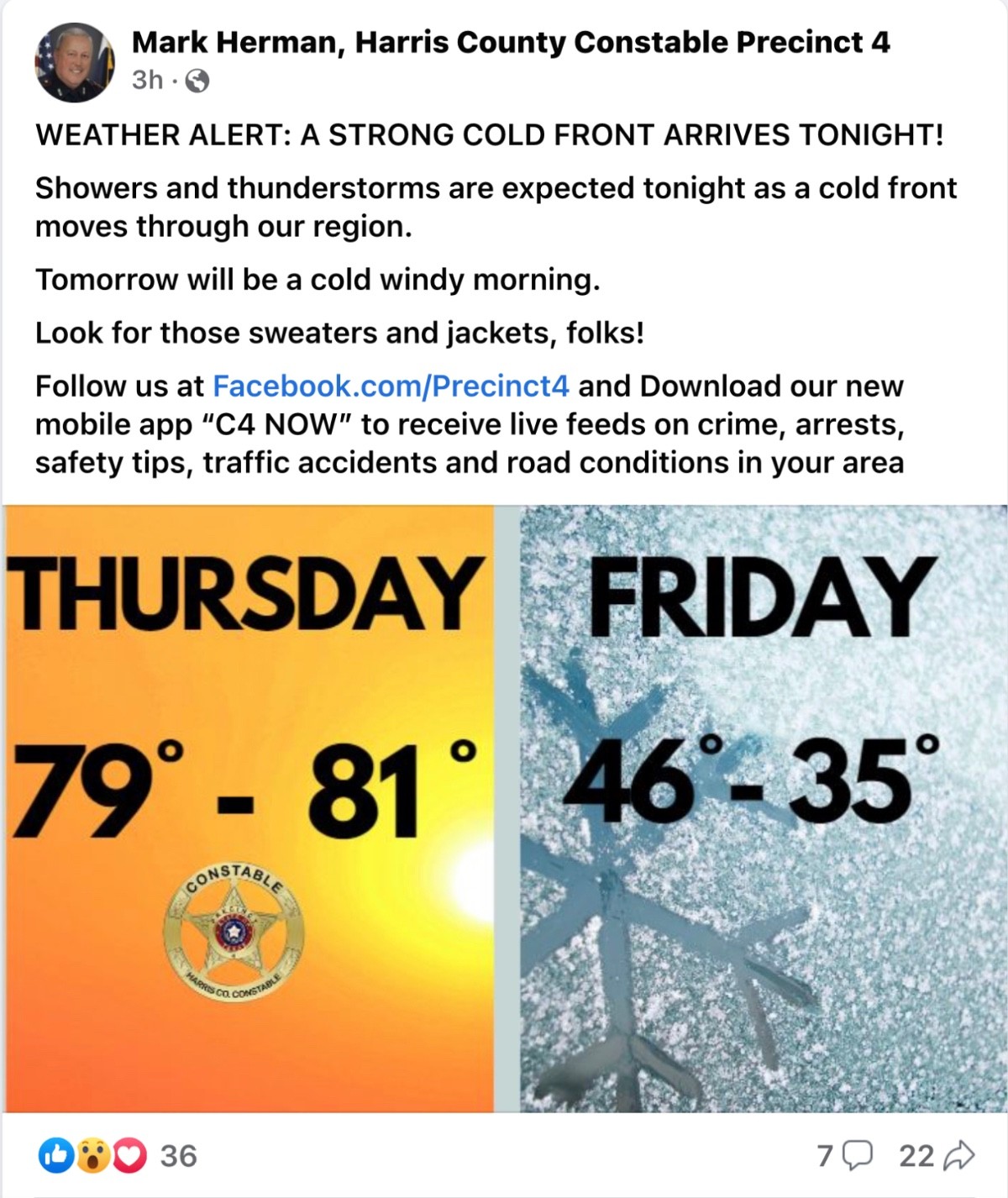 Cooler weather plus storm