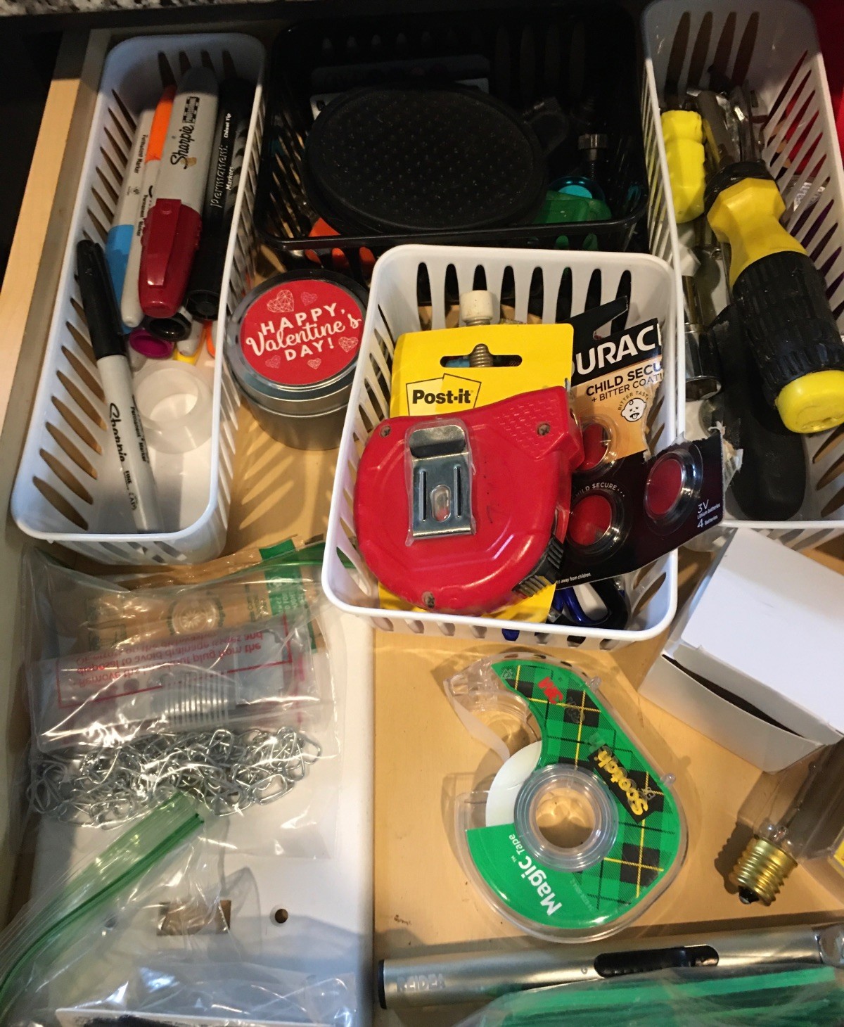 Cleaning out the kitchen junk drawer!