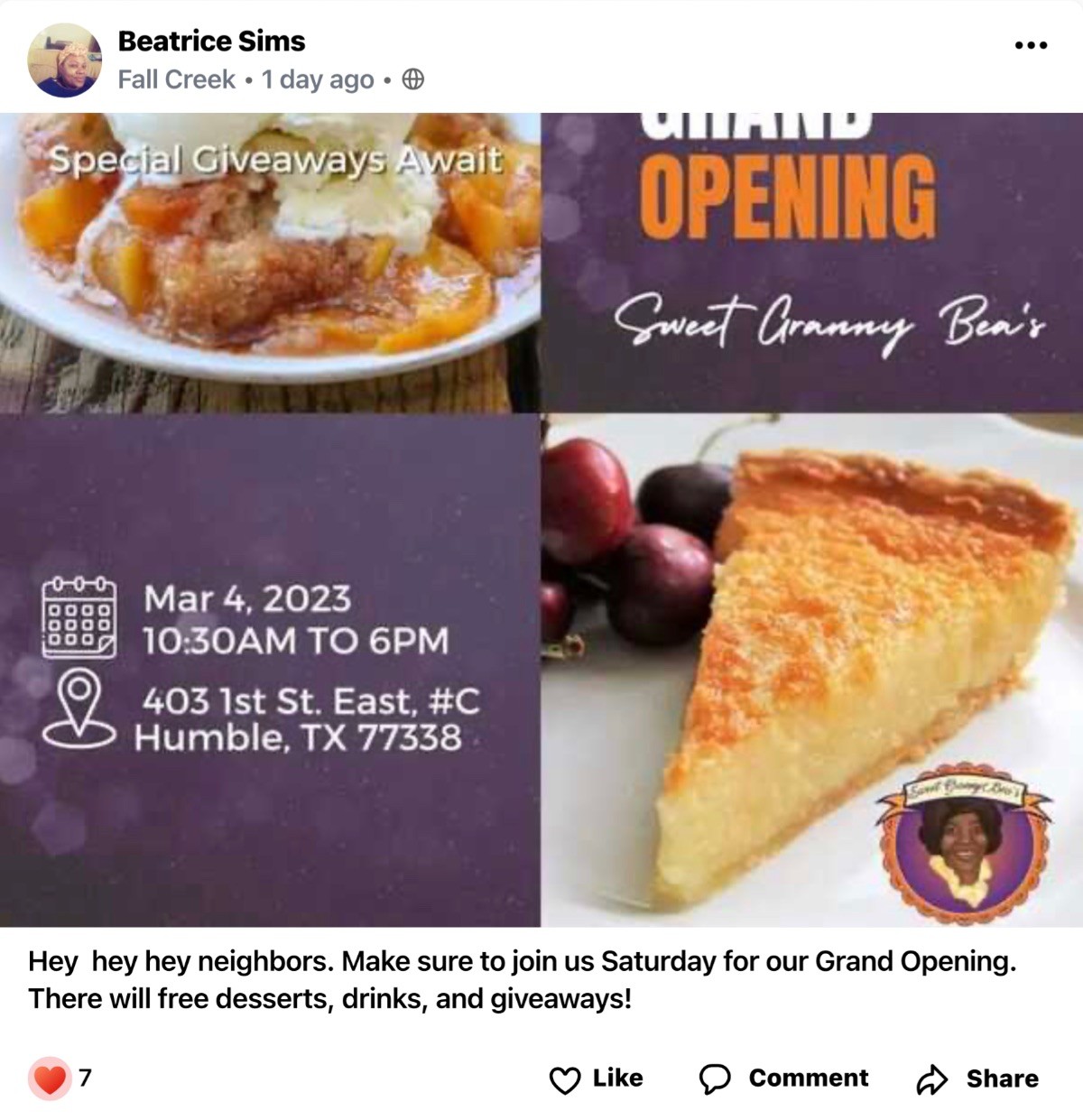 Grand opening! Sweet Granny Bea's